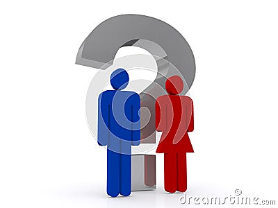 Male And Female With Question Mark Stock Image | CartoonDealer.com ...