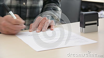 Hand Signing a Document, Signature Concept Stock Video - Video of ...