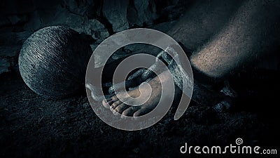 Man in Chains in Medieval Prison Stock Video - Video of prisoners ...