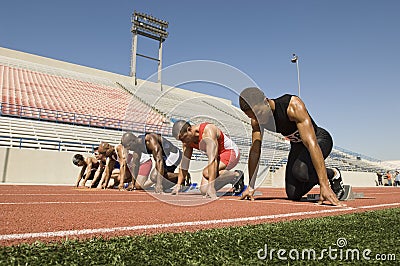 Male Runners At Starting Blocks Stock Photography | CartoonDealer.com ...