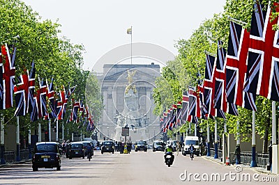 The Mall Decorated With Union Jack Flags Editorial Stock Image - Image ...