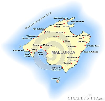 Mallorca Map Cartoon Vector | CartoonDealer.com #15096197