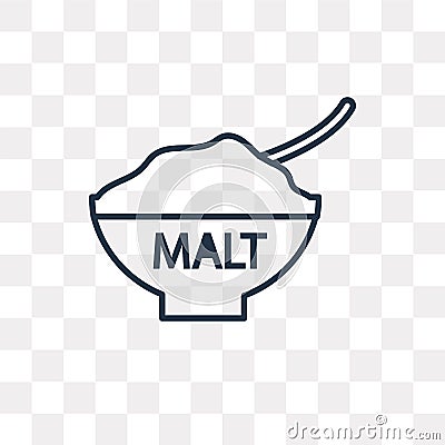 Malt Vector Icon Isolated On Transparent Background, Linear Malt ...