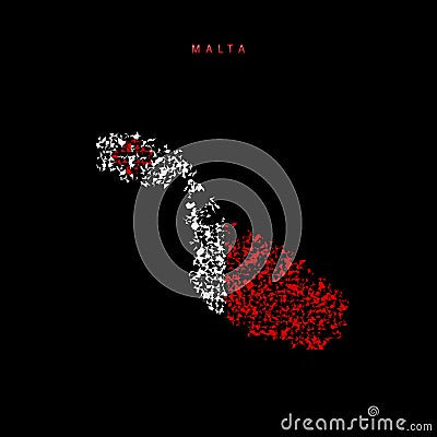 Malta Flag Map, Chaotic Particles Pattern In The Maltese Flag Colors ...