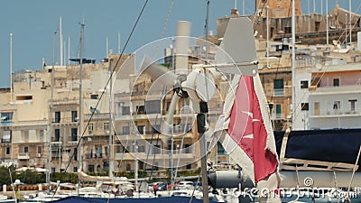 Malta flag on a ship stock video. Video of malta, small - 100926509
