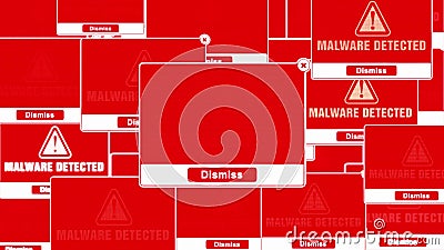 Malware Detected Alert Warning Error Pop-up Notification Box on Screen ...