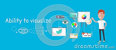 Man Ability To Visualize Concept Vector Illustration | CartoonDealer ...