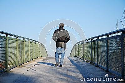 Man On Bridge Stock Photo - Image: 1971530