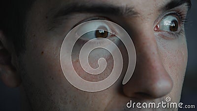 Man Bulging Eyes Close Up Indignant Stock Footage - Video of concerned ...