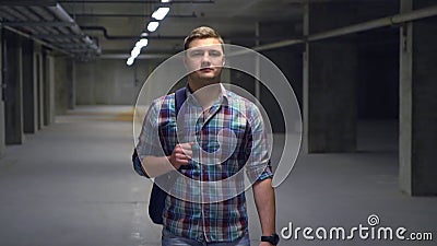 Man Carrying a Backpack Approaching the Camera Stock Video - Video of ...