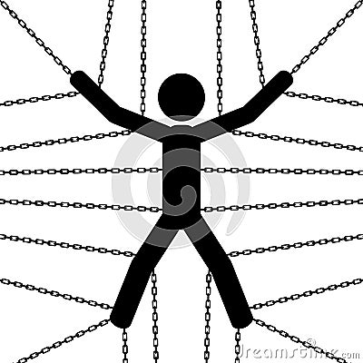 Man In Chains Vector Illustration | CartoonDealer.com #43659526