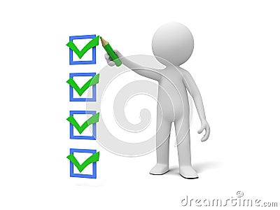 Man With Check Mark Royalty-Free Stock Photo | CartoonDealer.com #78619575