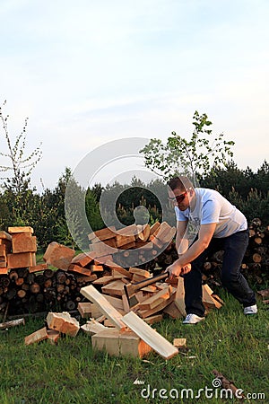 Man Chopping Wood Stock Photography - Image: 5542262