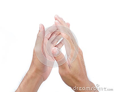 Man Clapping Hands On White Background Stock Photography ...