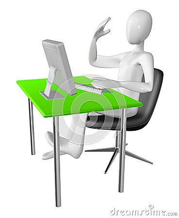 Man and computer stock vector. Illustration of businessman - 41308227