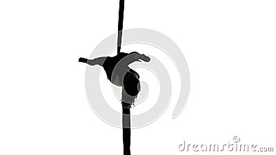 Man Dancer on Aerial Silk, Aerial Contortion Stock Footage - Video of ...