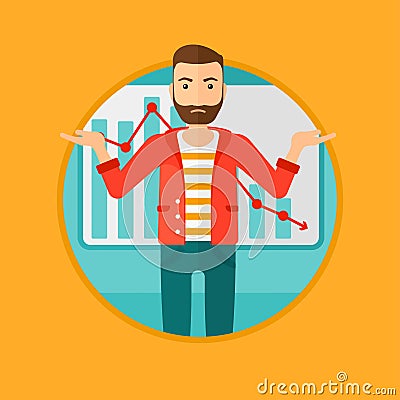 Man With Decreasing Chart. Cartoon Vector | CartoonDealer.com #71479915