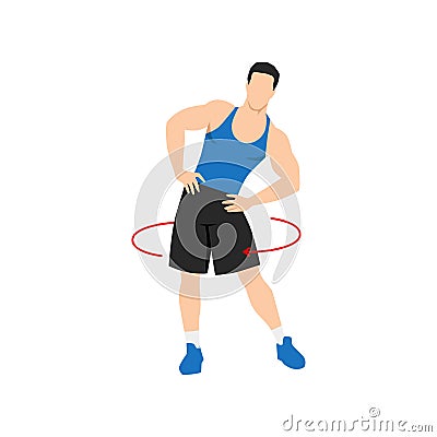 Man Doing Hip Circles Exercise. Flat Vector | CartoonDealer.com #221301028