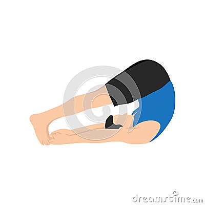Man Doing Plow Pose Halasana Exercise. Flat Vector Illustration Royalty ...