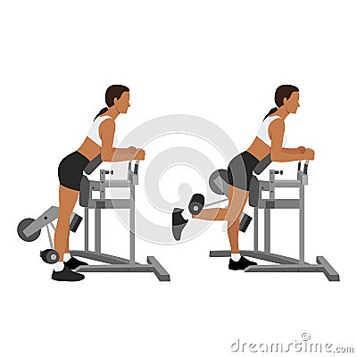 Woman Doing Standing Leg Hamstring Curls Machine Royalty-Free ...