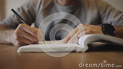 Man Drawing in a Notebook on a Desk Stock Footage - Video of paper ...
