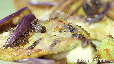 Man Eating Fish Fillet with a Fork in Kitchen Stock Video - Video of ...