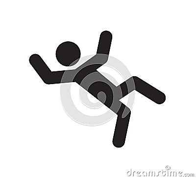 A Man Falling Down Icon. Man Slipped Icon. Slippery Wet Floor. Vector ...