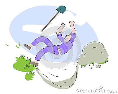 Man Falling Into A Pit Vector Illustration | CartoonDealer.com #17129504