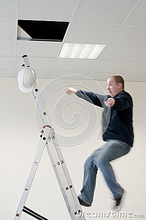 Man Falls From Ladder Stock Photo | CartoonDealer.com #21875076