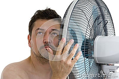 Man With Fan Royalty Free Stock Image - Image: 15159466