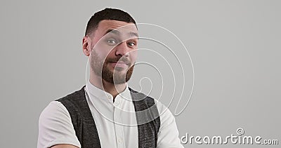 Man flirting with a wink stock video. Video of hipster - 141865389