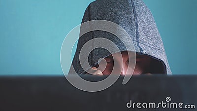 Man Hacker in the Hood Hacking Network Concept. Unknown Hacker Criminal ...