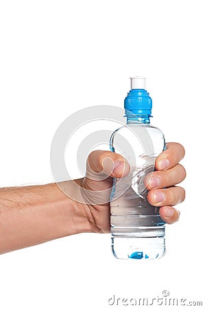 Hand, Holding Empty Plastic Bottle Isolated on White Background Stock ...