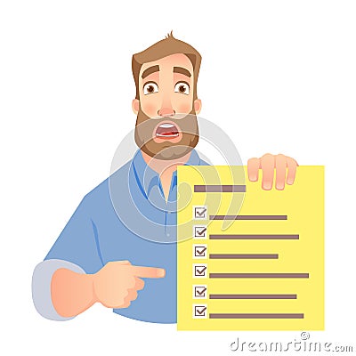 Man Holding Checklist Vector Illustration | CartoonDealer.com #114455888