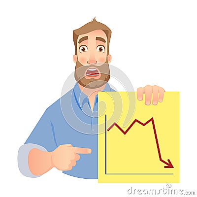 Man Holding Graphs Vector Illustration | CartoonDealer.com #114455838
