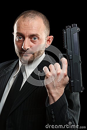 Man Holding A Gun Royalty Free Stock Images - Image: 25662159