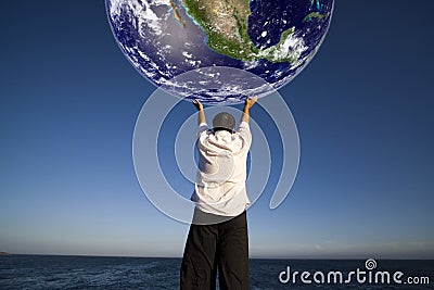 Man Holding The Planet Earth Royalty Free Stock Image - Image: 2594476