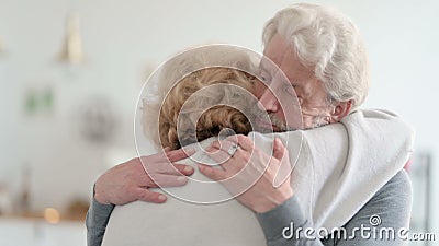 Man Hugging and Consoling Crying Caucasian Partner Stock Video - Video ...