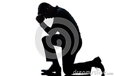 Man Kneeling Sadness Praying Full Length Stock Image | CartoonDealer ...