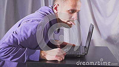 Man licking laptop. stock footage. Video of monitor - 133322094
