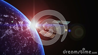 Man-made satellite stock video. Video of earth, spaceship - 54979239