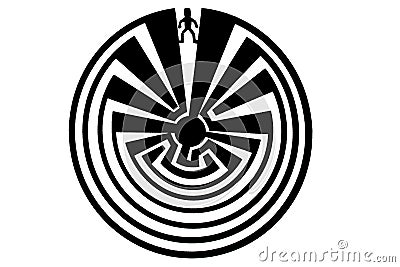 Man In The Maze Indian Symbol Royalty Free Stock Photo - Image: 10620465