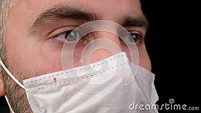 A Man in a Medical Mask Crying Stock Video - Video of grieve, face ...