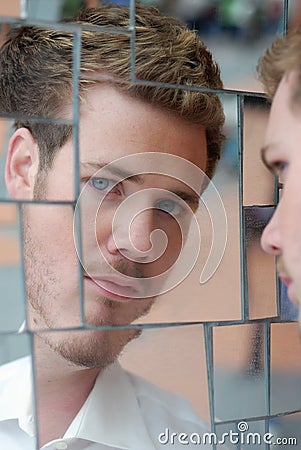 Man In The Mirror Royalty Free Stock Photos - Image: 13685358