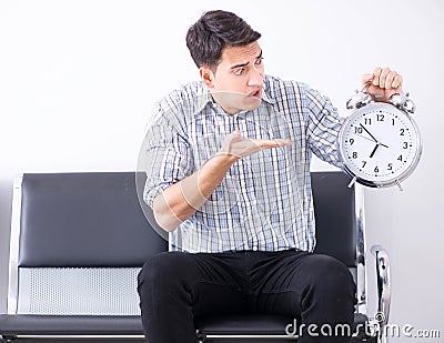 Man Nervously Impatiently Waiting In The Lobby Stock Photography ...