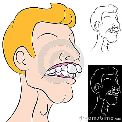Man With Overbite Vector Illustration | CartoonDealer.com #19848080