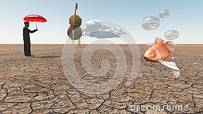 Man And Oversized Cello With Floating Fish Royalty-Free Stock Photo ...