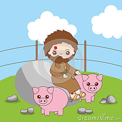 Parable Of The Prodigal Son Cartoon Vector | CartoonDealer.com #223546419