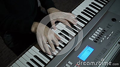 A Man Playing the Electric Keyboard Stock Video - Video of fingers ...