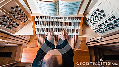 Man Playing by the Organ from Notes Stock Video - Video of melody, pipe ...